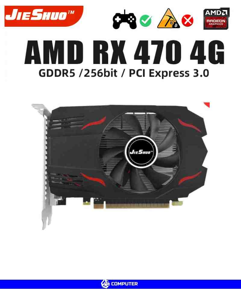 TARJETA DE VIDEO SEJISI II AMD RADEON RX470 4GB /BLACK